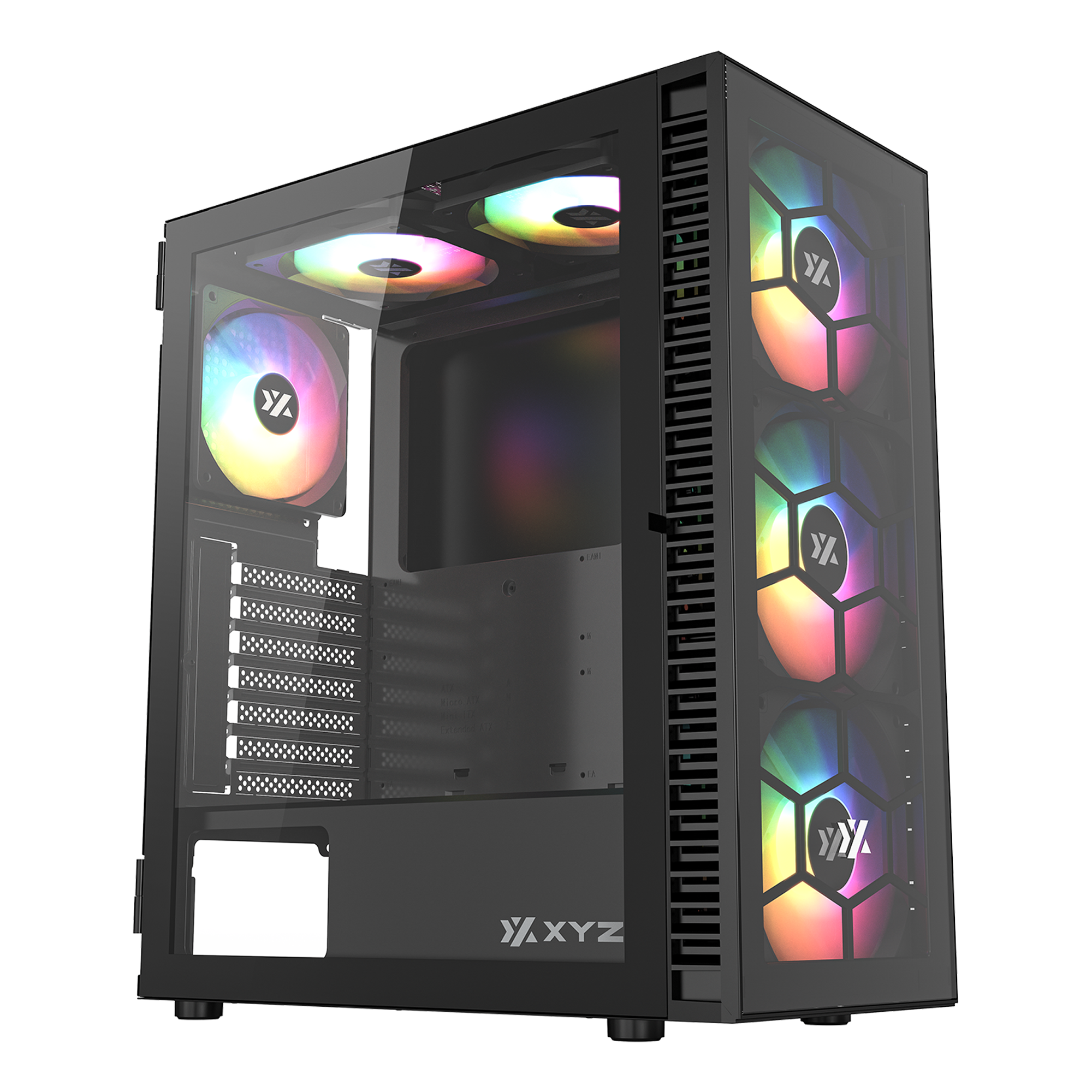 XYZ AIRONE 100 GLASS ATX BLACK - XYZ PC Gear